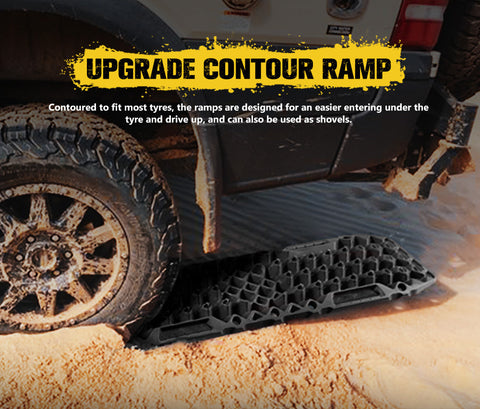 Pair 10T Recovery Tracks Sand Track with Jack Base Sand Snow Mud Trax ...