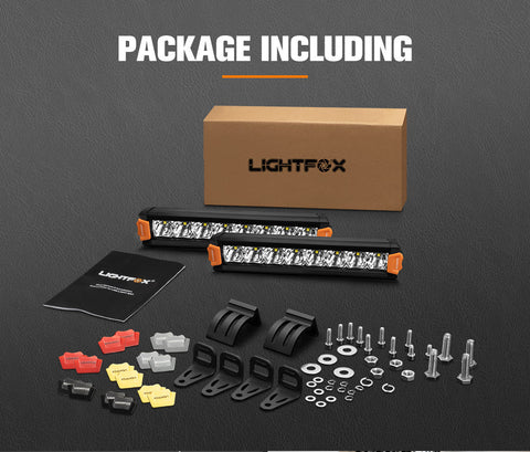 Lightfox Vega Series Pair 8inch Osram LED Light Bar 1Lux @ 606m 8,856 ...